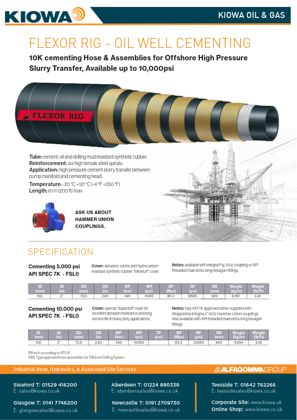 FLEXOR RIG – OIL WELL CEMENTING – Kiowa